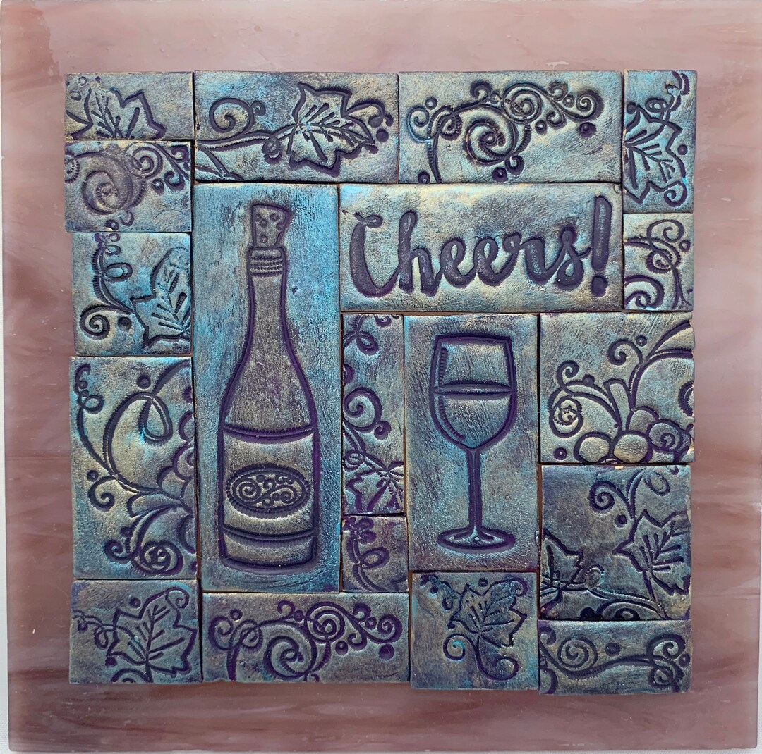 Cheers to Wine Mosaic, Word Art, Art for Small Spaces - Etsy