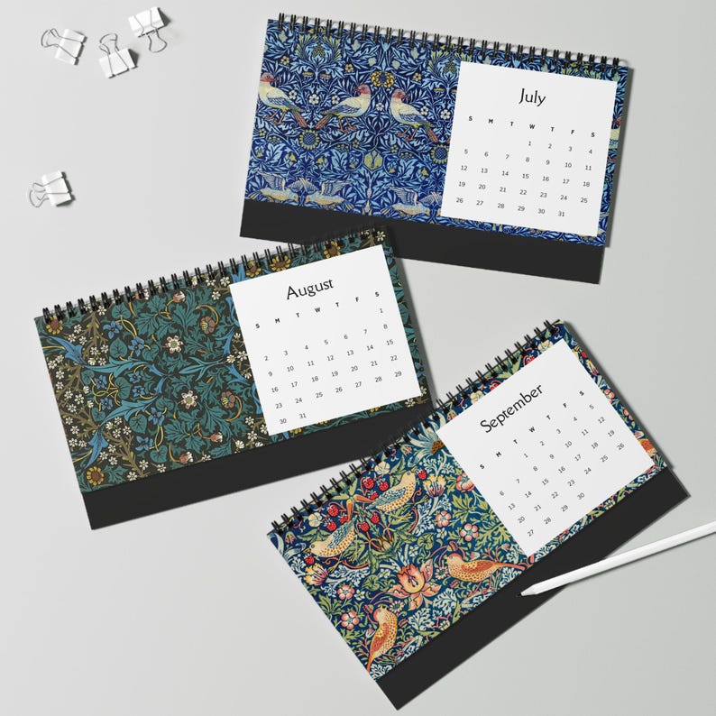 William Morris Textile Prints, 2026 Desk Calendar - Etsy