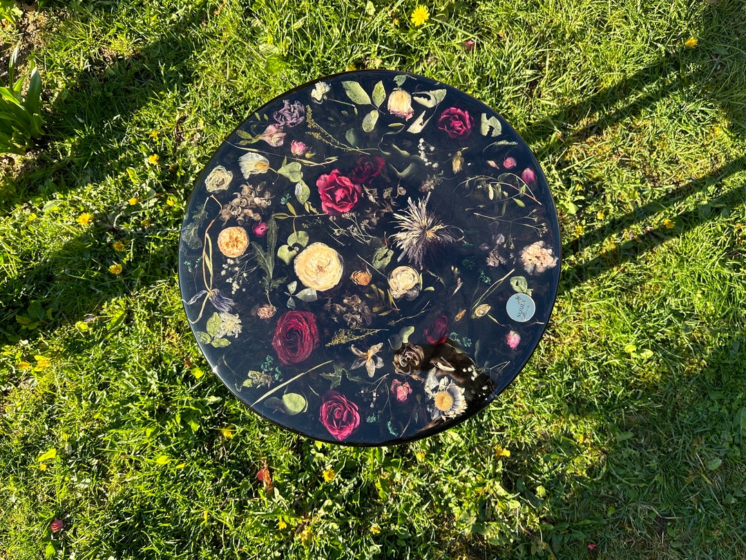 Handmade Epoxy Flower Coffee Table Resin Table Floral Resin Coffee ...