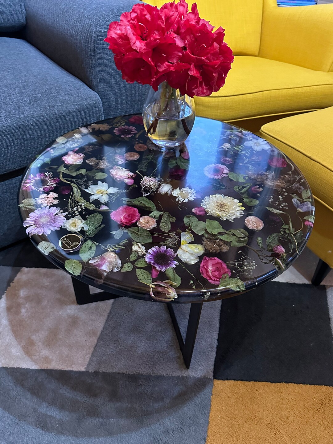 Handmade Epoxy Flower Coffee Table Resin Table Floral Resin Coffee ...