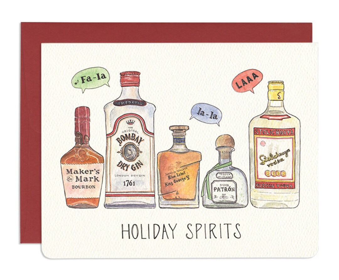 Holiday Spirits Card - Etsy