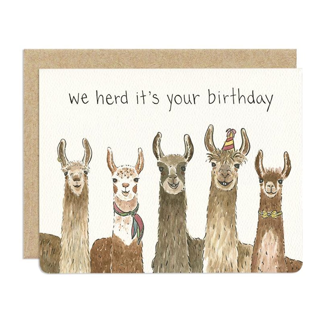 Llama Birthday - Funny Alpaca Card - Etsy