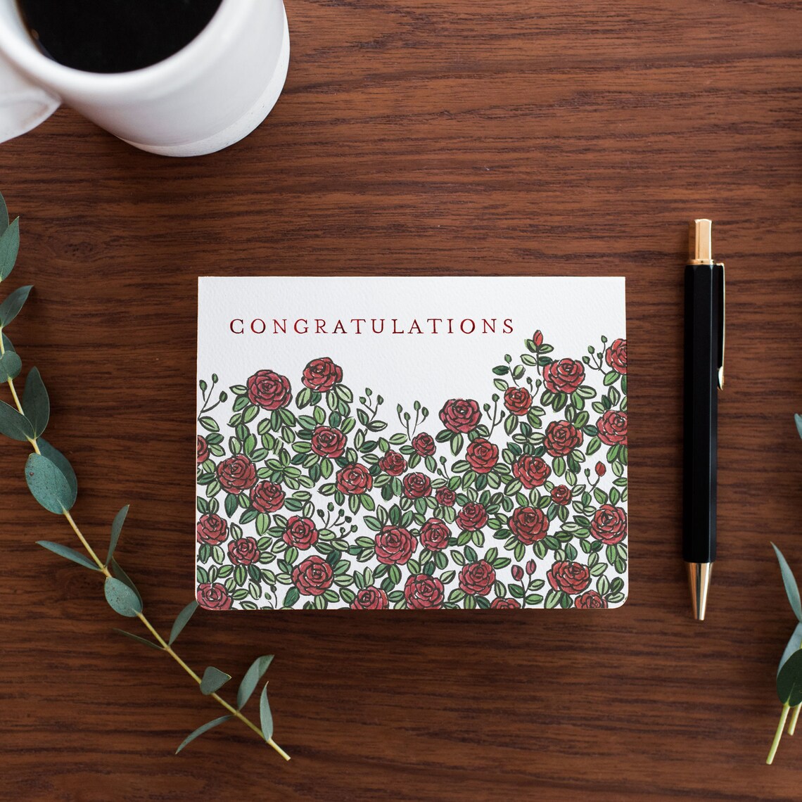 Roses Congratulations Card - Etsy