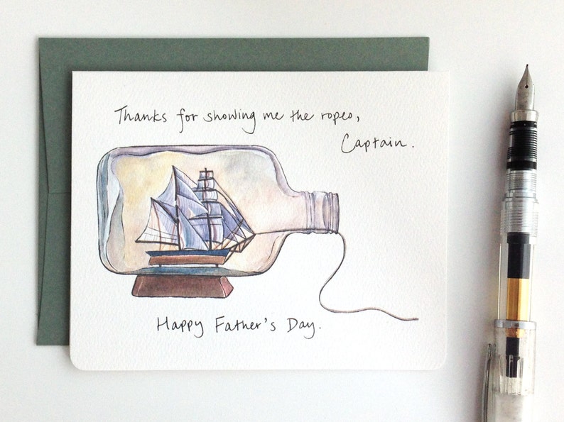 Captain Dad Card | Etsy