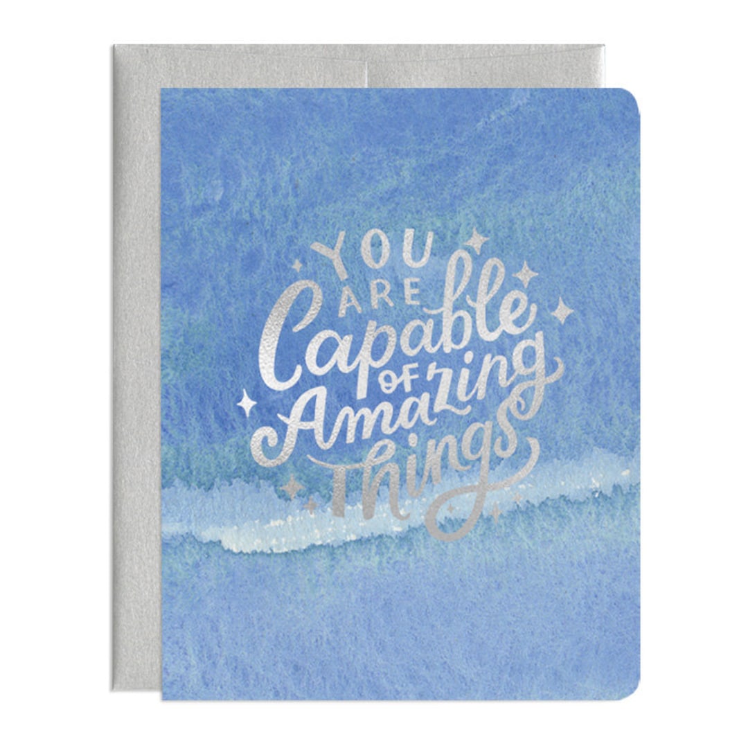 Amazing Things Card - Silver Foil, Encouragement Card - Etsy
