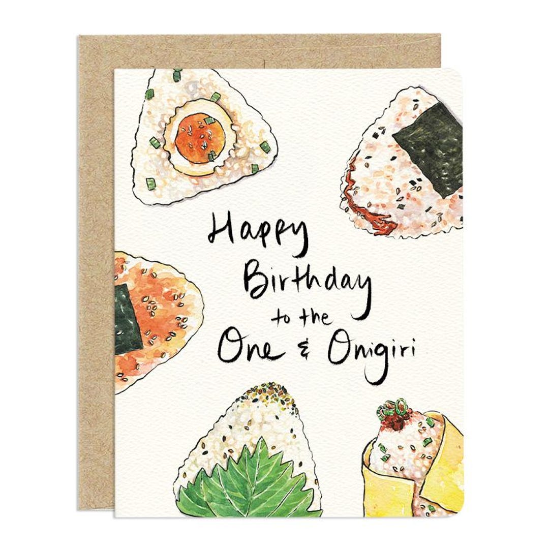 Onigiri Birthday Card - Etsy