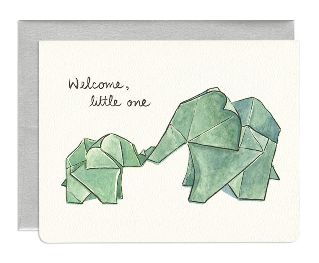 Origami Elephants Card - Etsy