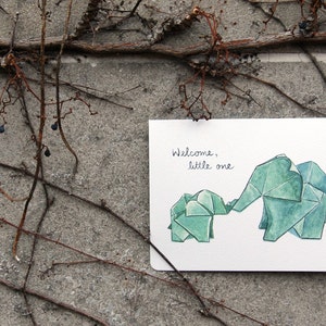 Origami Elephants Card - Etsy