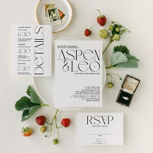 Bold Contemporary Invitation Suite Modern Wedding Invitation Minimal ...