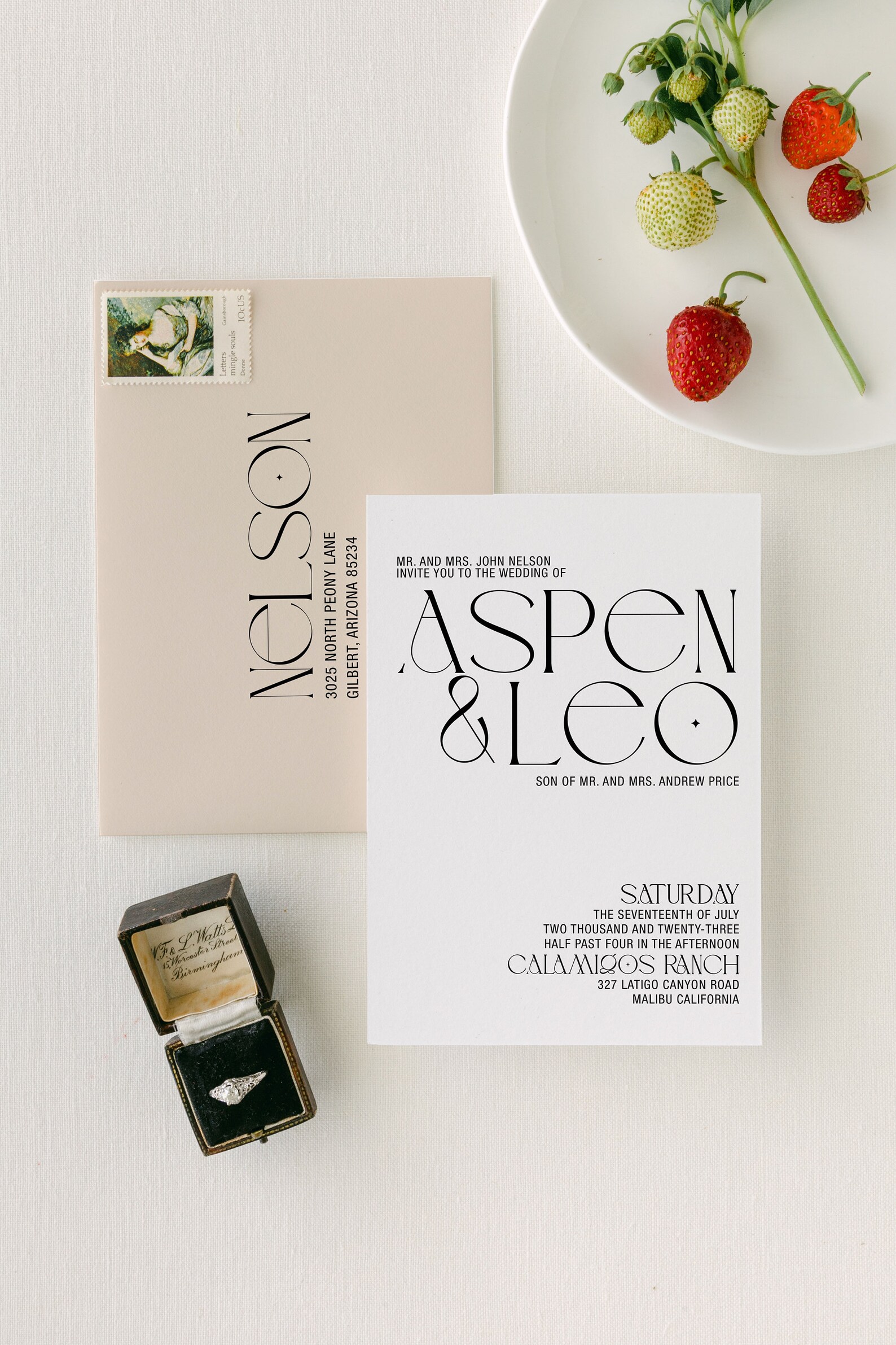Bold Contemporary Invitation Suite Modern Wedding Invitation Minimal ...