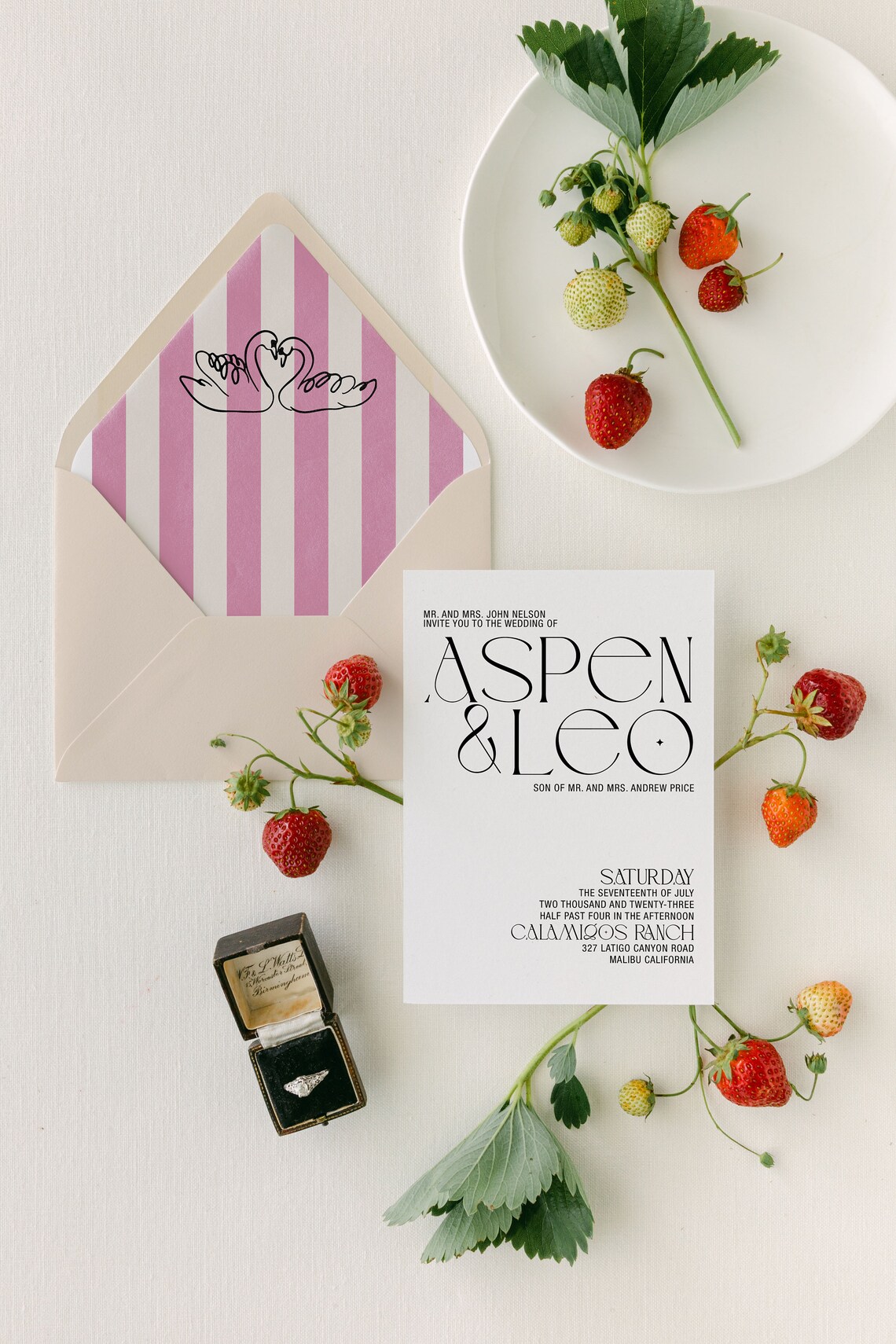 Bold Contemporary Invitation Suite Modern Wedding Invitation Minimal ...