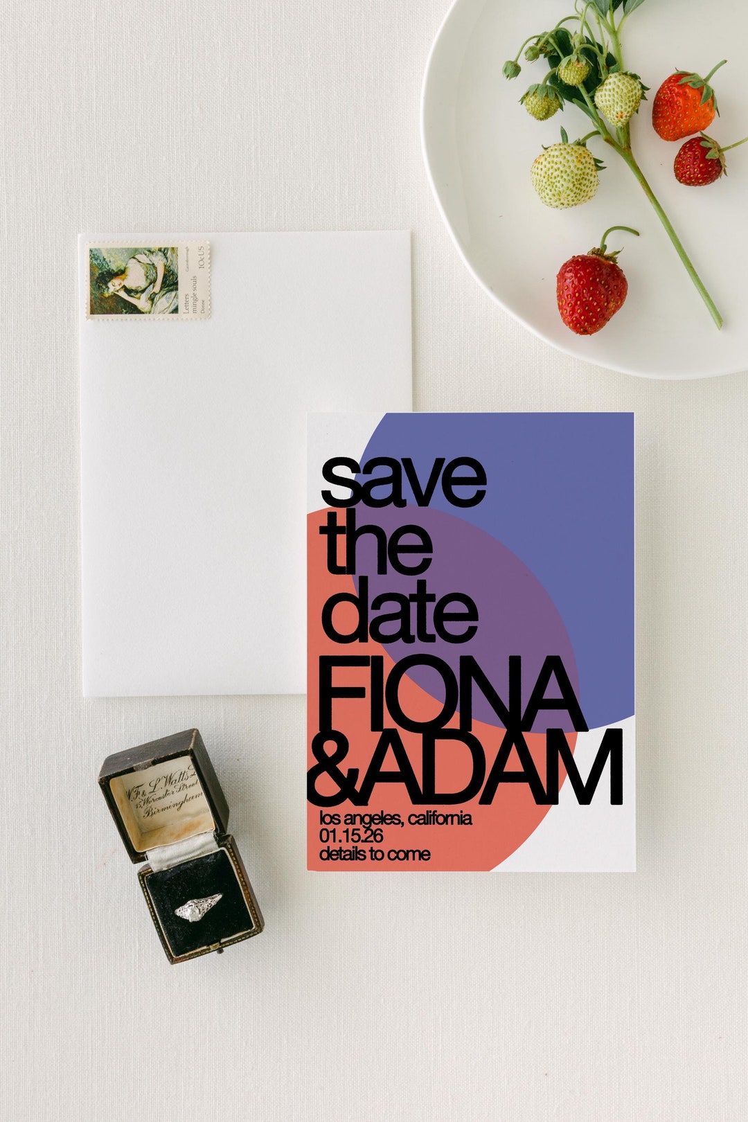 Modern Save the Dates Digital Download Wedding Colorful Simple Unique ...