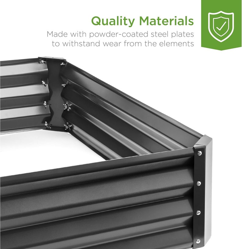 6x3x1ft Outdoor Metal Raised Garden Bed Box Vegetable Planter for ...