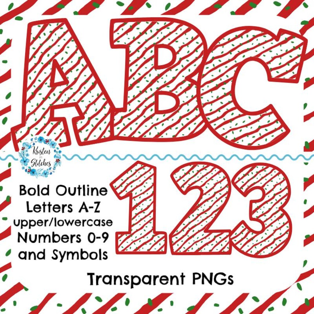 Christmas Tree Snack Cakes Alphabet Letters A-Z Numbers 0-9 Symbols ...