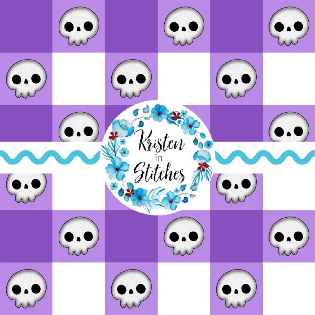 Halloween Haunts Skulls Checkerboard Seamless Pattern, Digital File ...