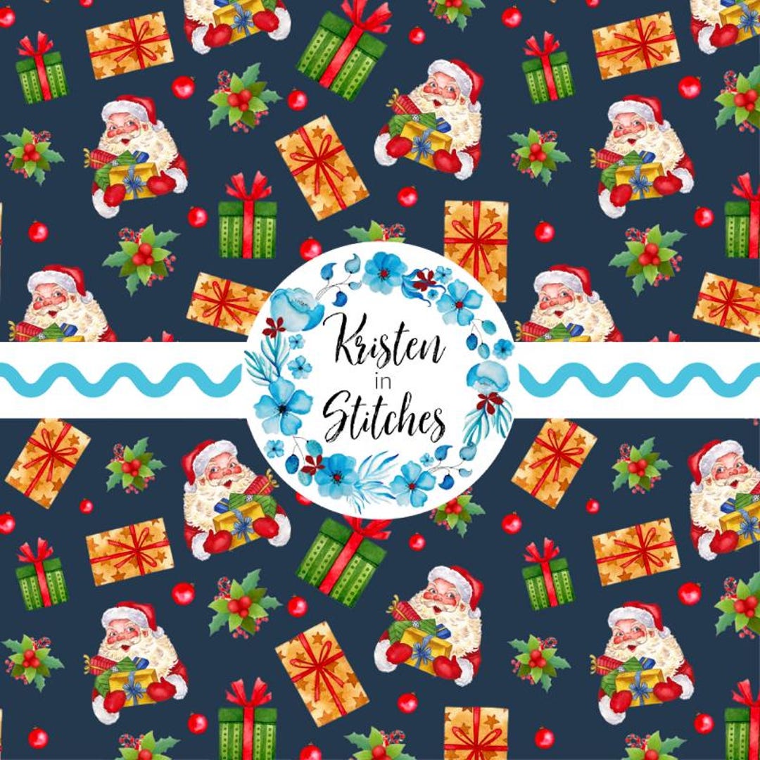 Patrón sin costuras de Papá Noel alegre, archivo digital PNG, descarga ...