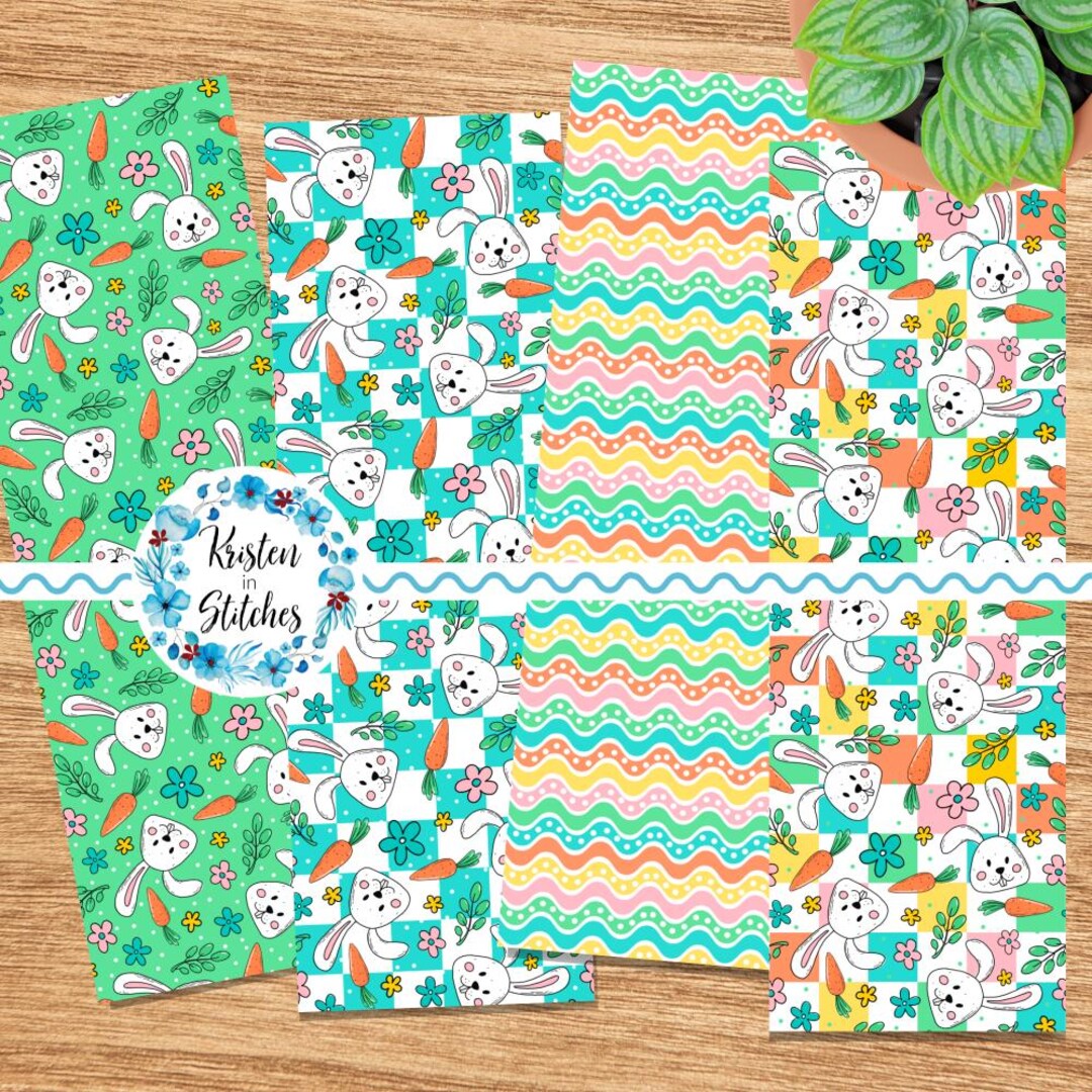 Printable Bookmark Set, 4 Easter Bunnies, Digital Instant Download, DIY ...