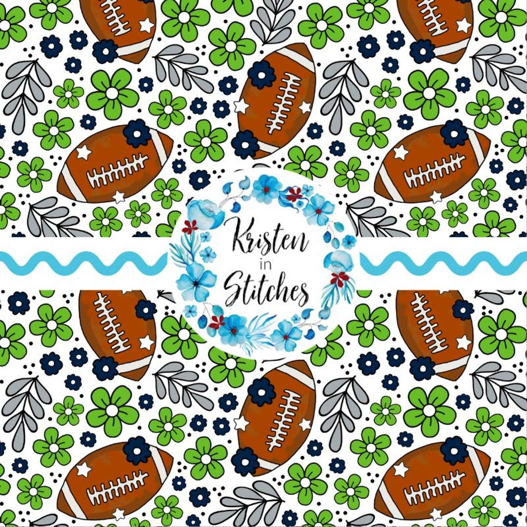 Team Spirit Football Floral Seamless Pattern, Digital File, Instant ...