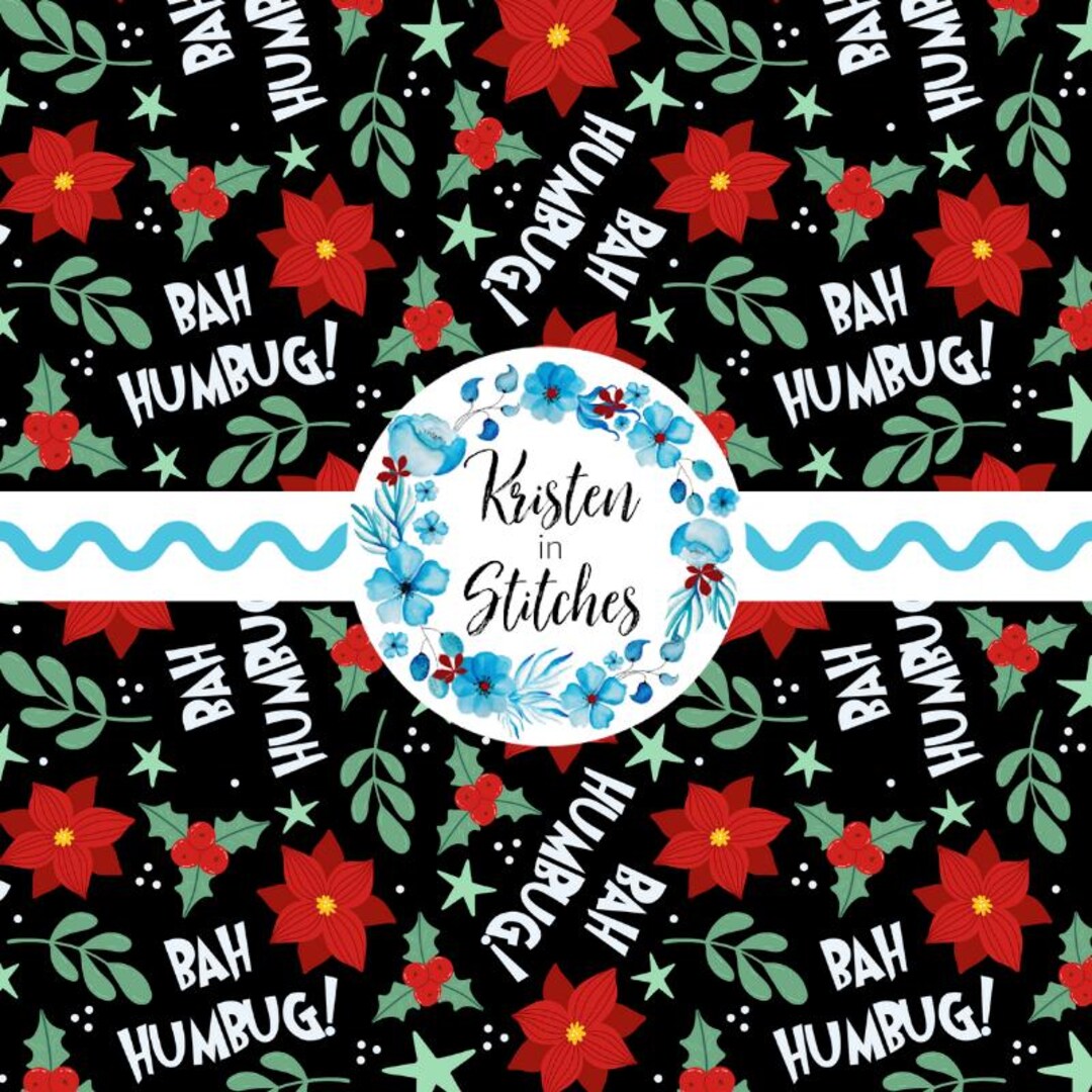 Bah Humbug! Seamless Pattern, PNG Digital File, Instant Download, DIY ...
