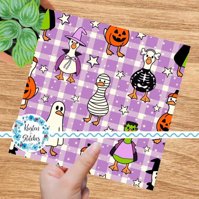 Silly Goose Halloween Seamless Pattern, Digital File, Instant Download ...