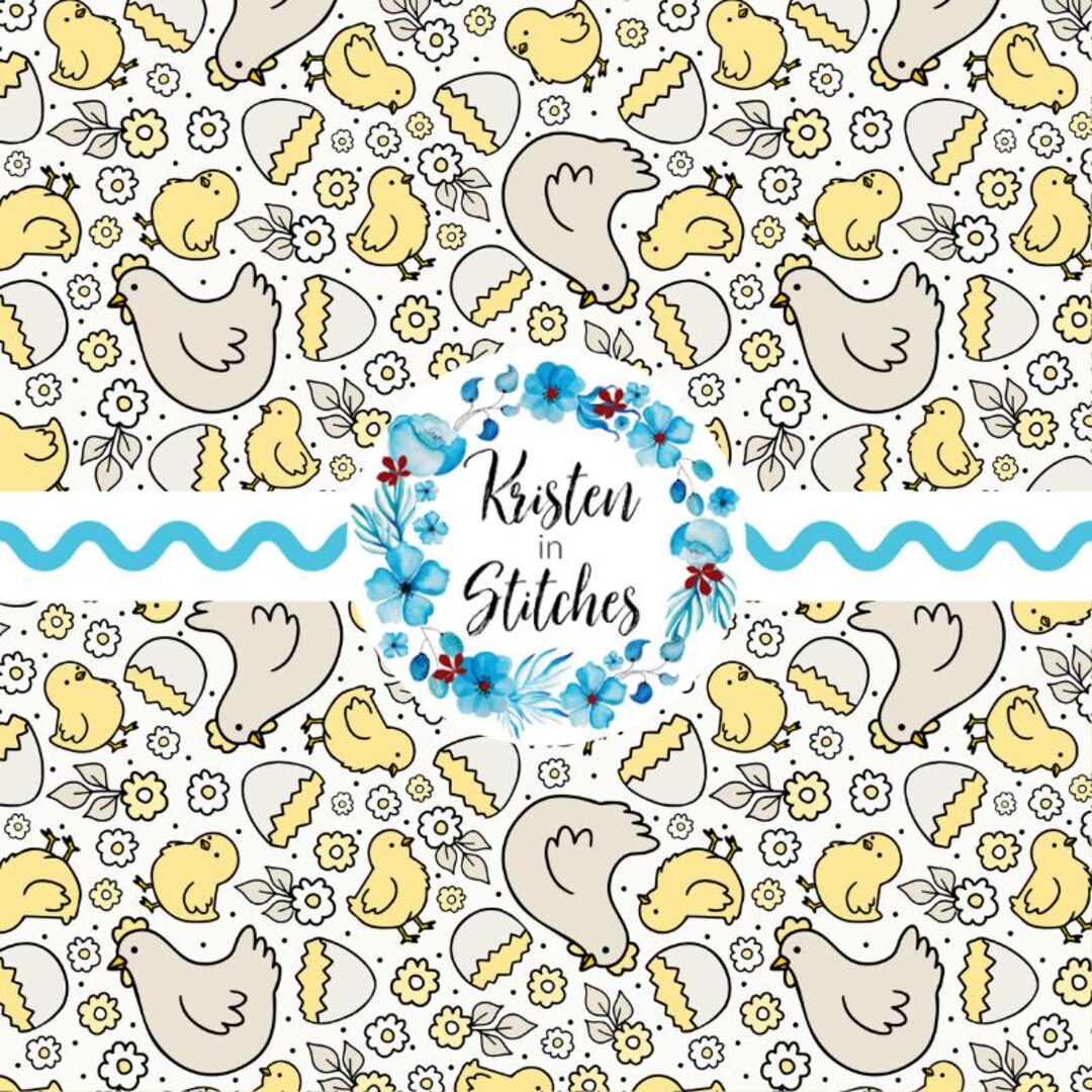 Spring Hens and Chicks Seamless Pattern, Digital PNG File, DIY ...
