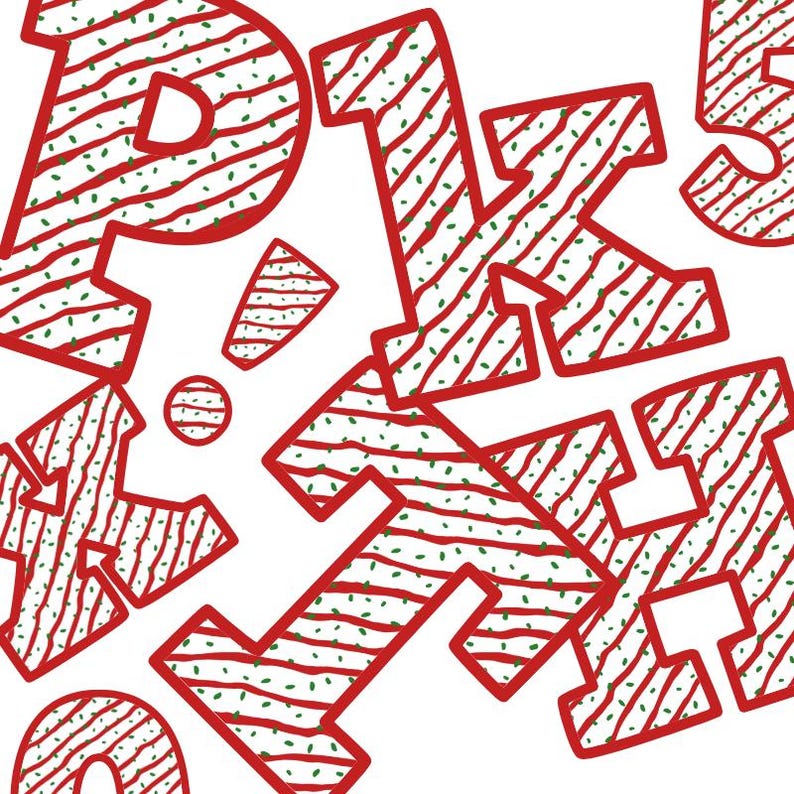 Christmas Tree Snack Cakes Alphabet Letters A-Z Numbers 0-9 Symbols ...