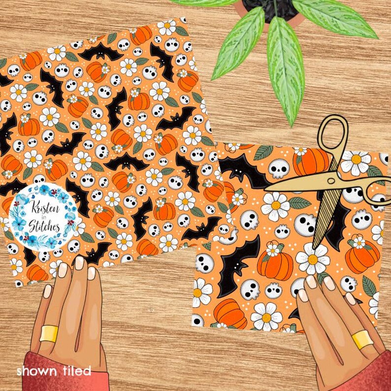 Halloween Haunts Seamless Pattern, Digital PNG File, DIY Printable ...