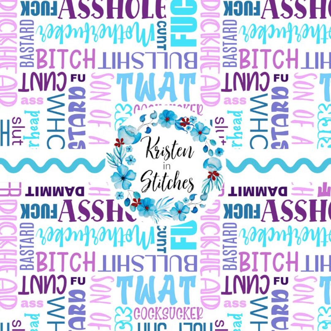 Swear Word Cloud Seamless Pattern, PNG Digital File, DIY Printable ...