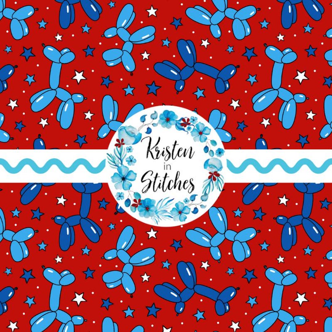 Party Pups Balloon Dogs Seamless Pattern, PNG Digital File, DIY ...