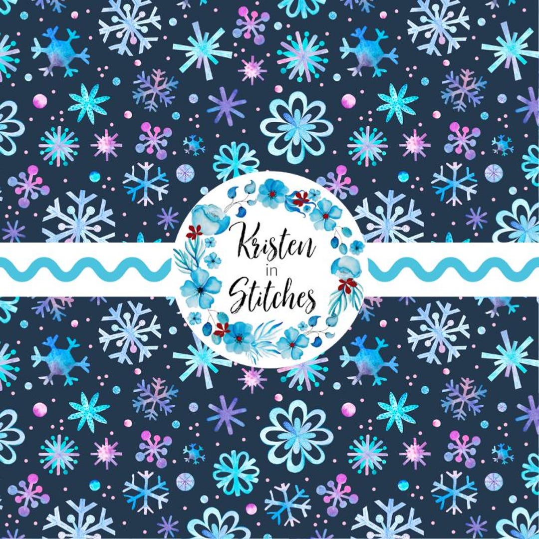Pretty Winter Snowflakes Seamless Pattern, PNG Digital File, Instant ...