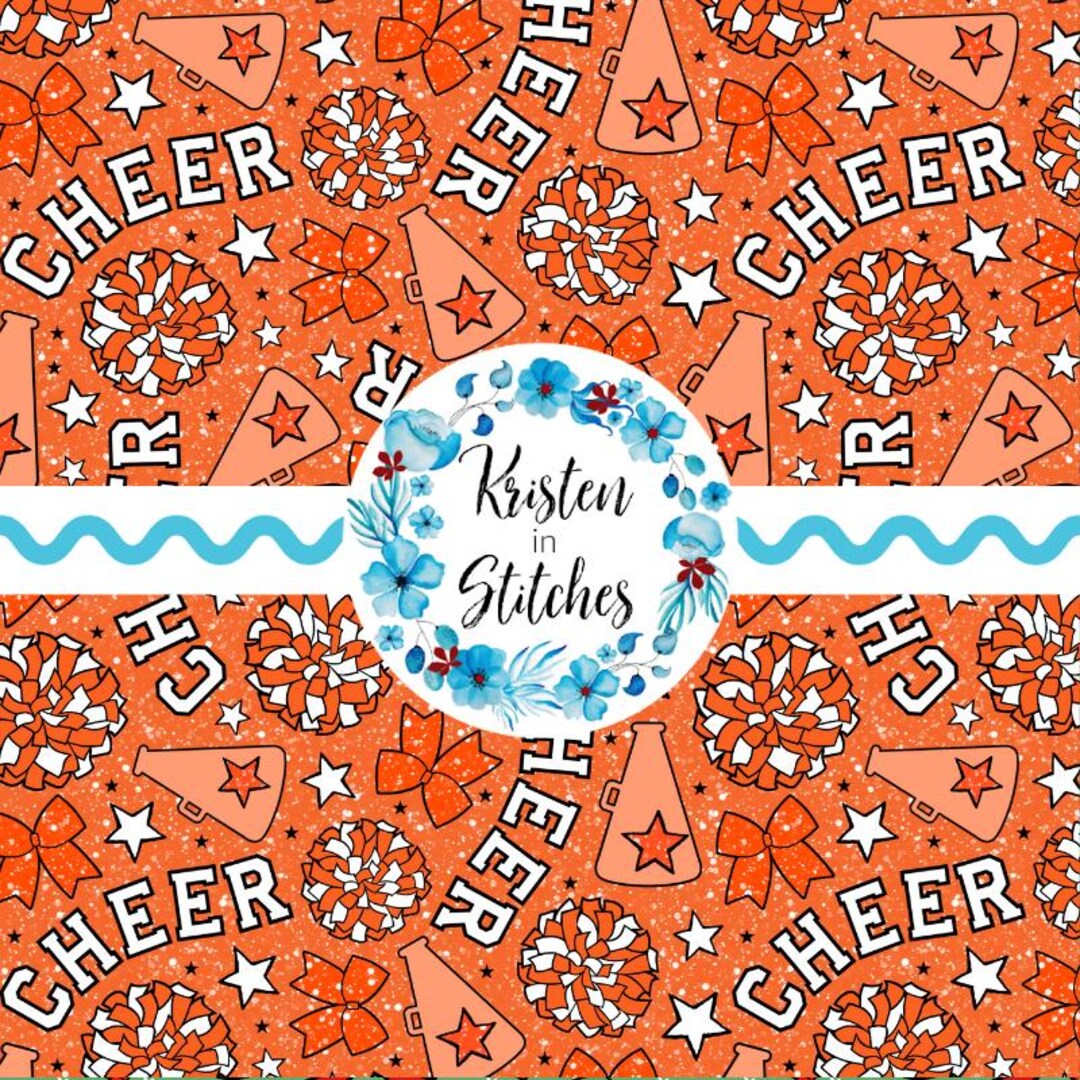 Cheer Bows and Pom Poms Seamless Pattern, Digital PNG File, DIY ...