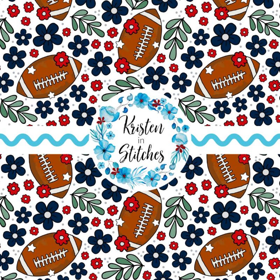 Team Spirit Football Floral Seamless Pattern, Digital File, Instant ...