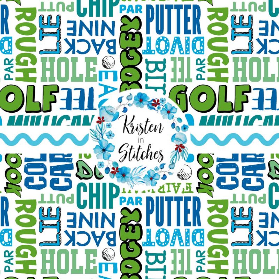 Golf Words and Terms Seamless Pattern, PNG Digital File, Instant ...