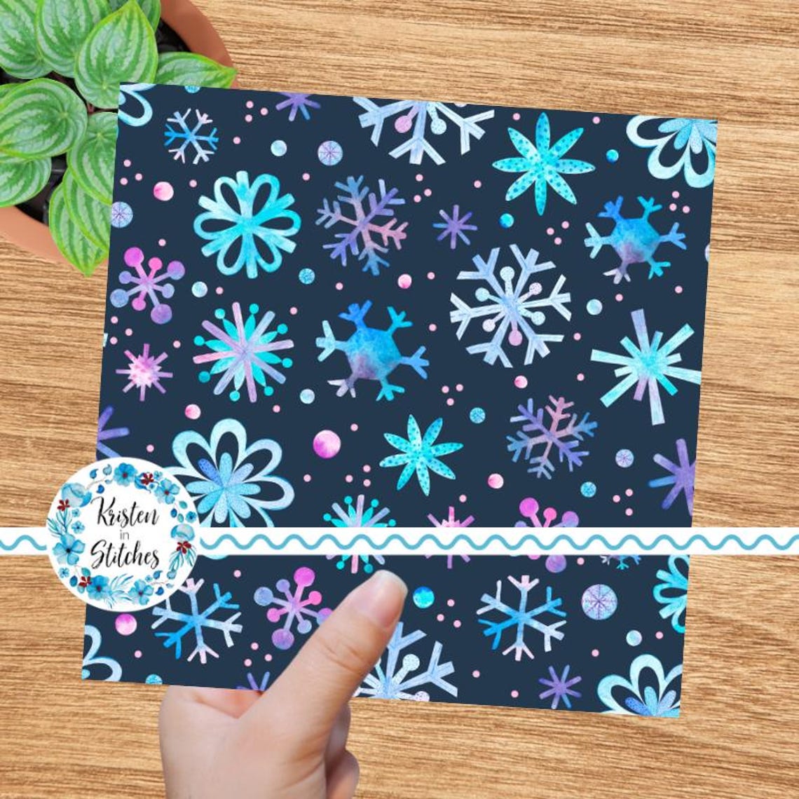 Pretty Winter Snowflakes Seamless Pattern, PNG Digital File, Instant ...