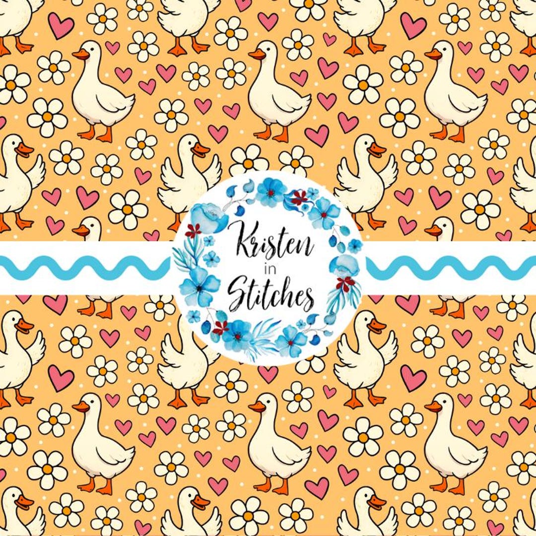 Silly Spring Goose Seamless Pattern, Digital PNG File, DIY Printable ...