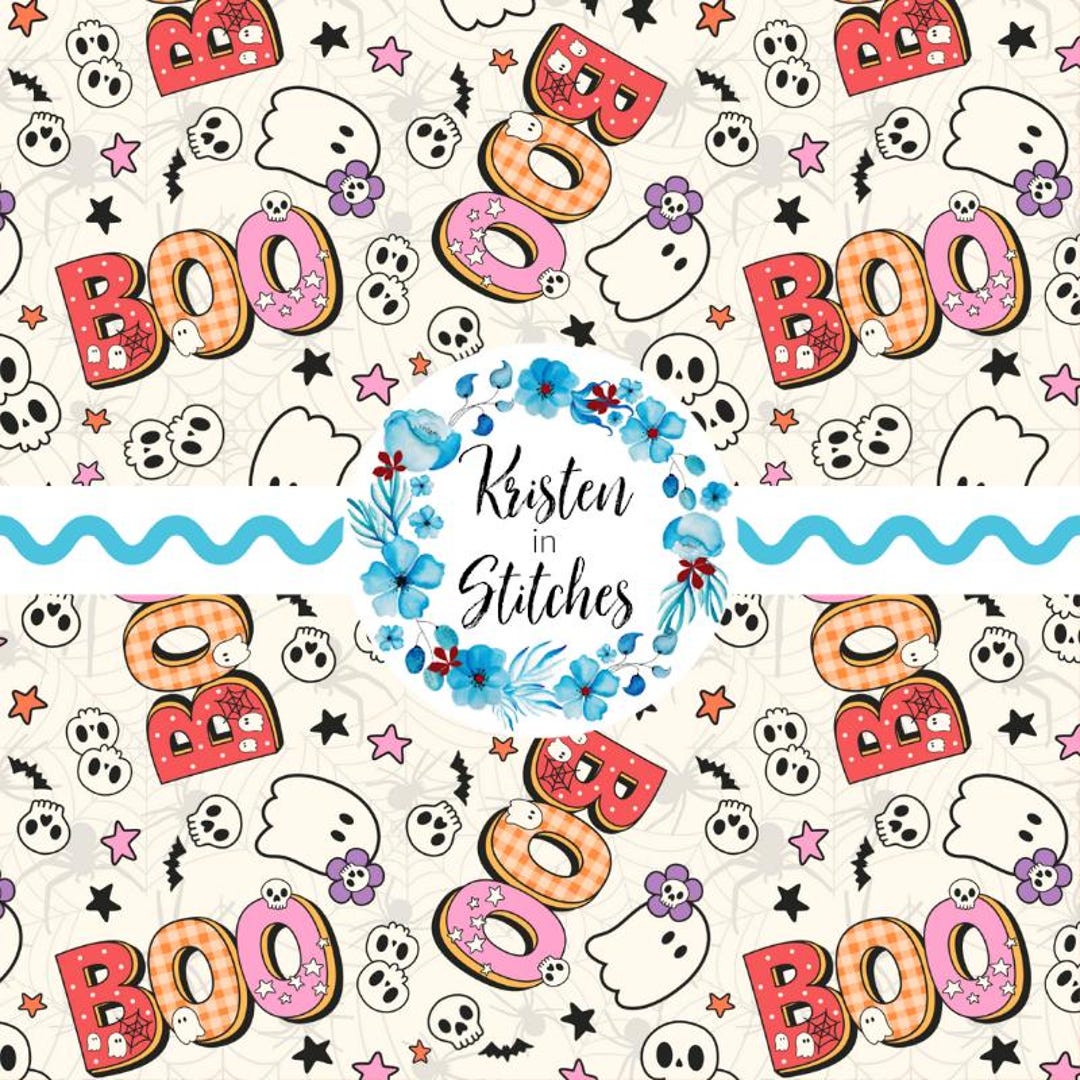 Boo Friendly Halloween Girly Ghosts Seamless Pattern, Digital File ...