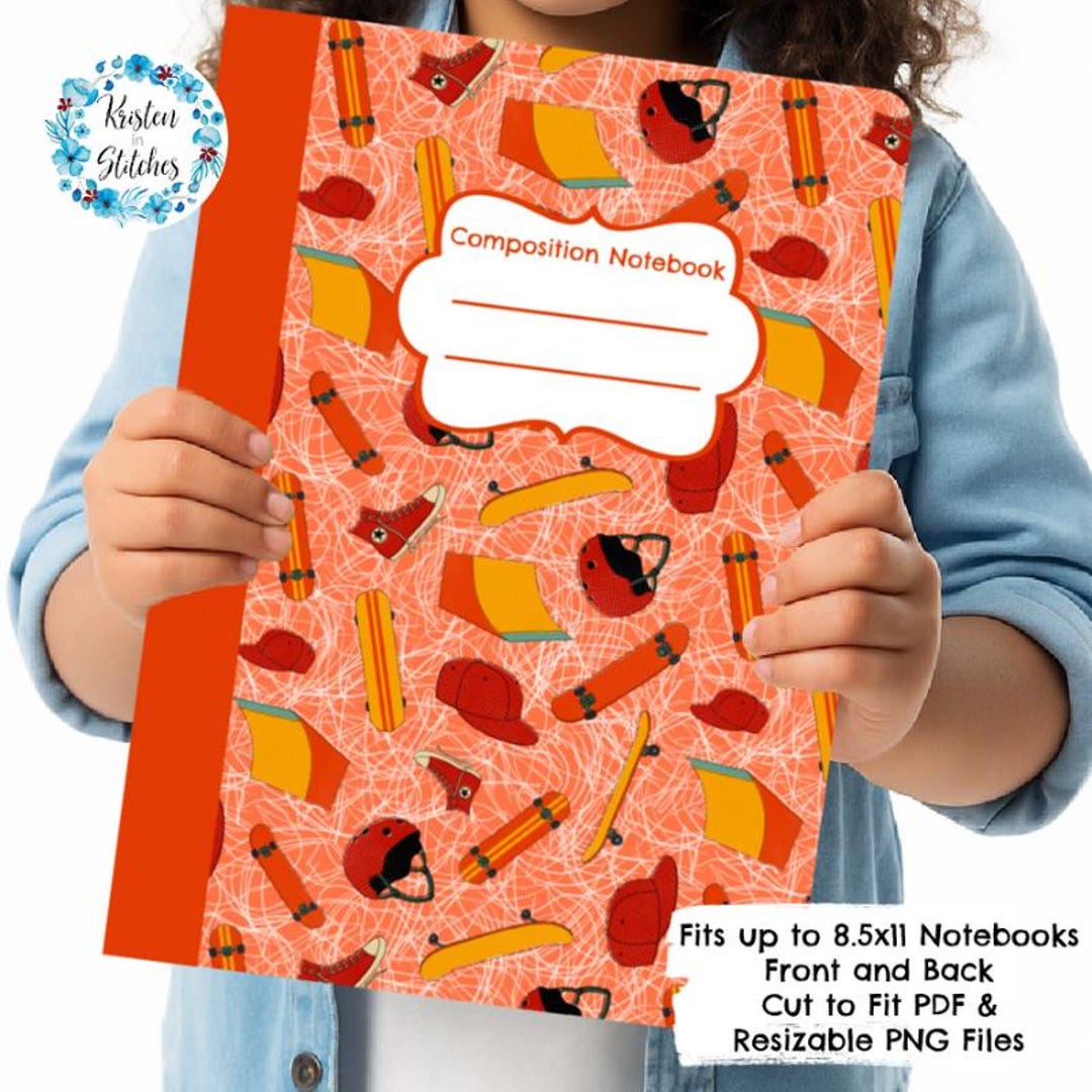 Composition Notebook Cover, Printable Resizable PNG, Back to School ...