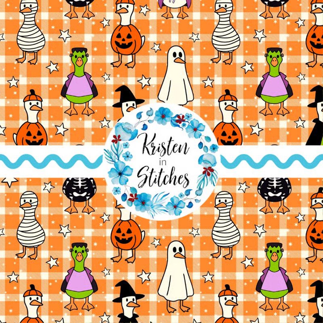 Silly Goose Halloween Seamless Pattern, Digital File, Instant Download ...