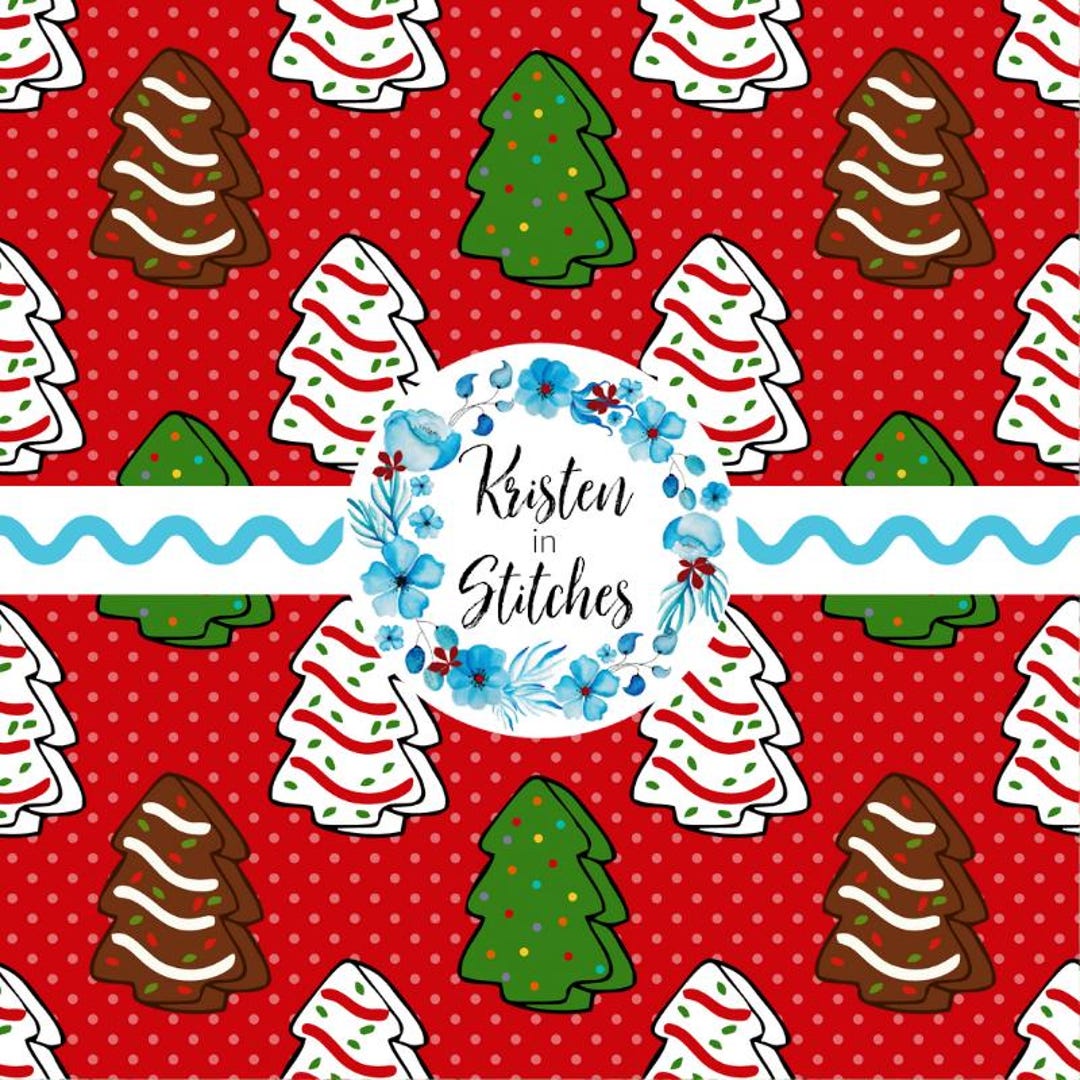 Christmas Tree Snack Cakes Seamless Pattern, Digital File, Instant ...