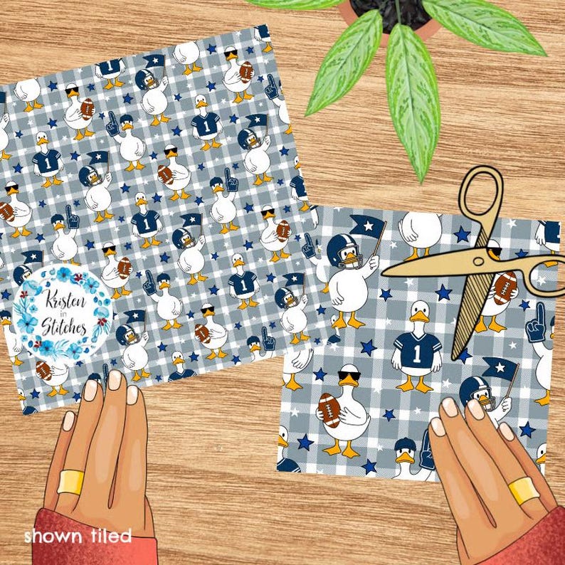 Silly Goose Football Seamless Pattern, PNG Digital File, Printable ...