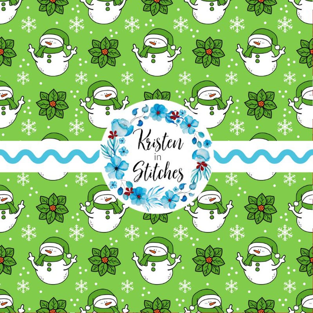 Up Yours Middle Finger Snowmen Seamless Pattern, Digital File, Instant ...