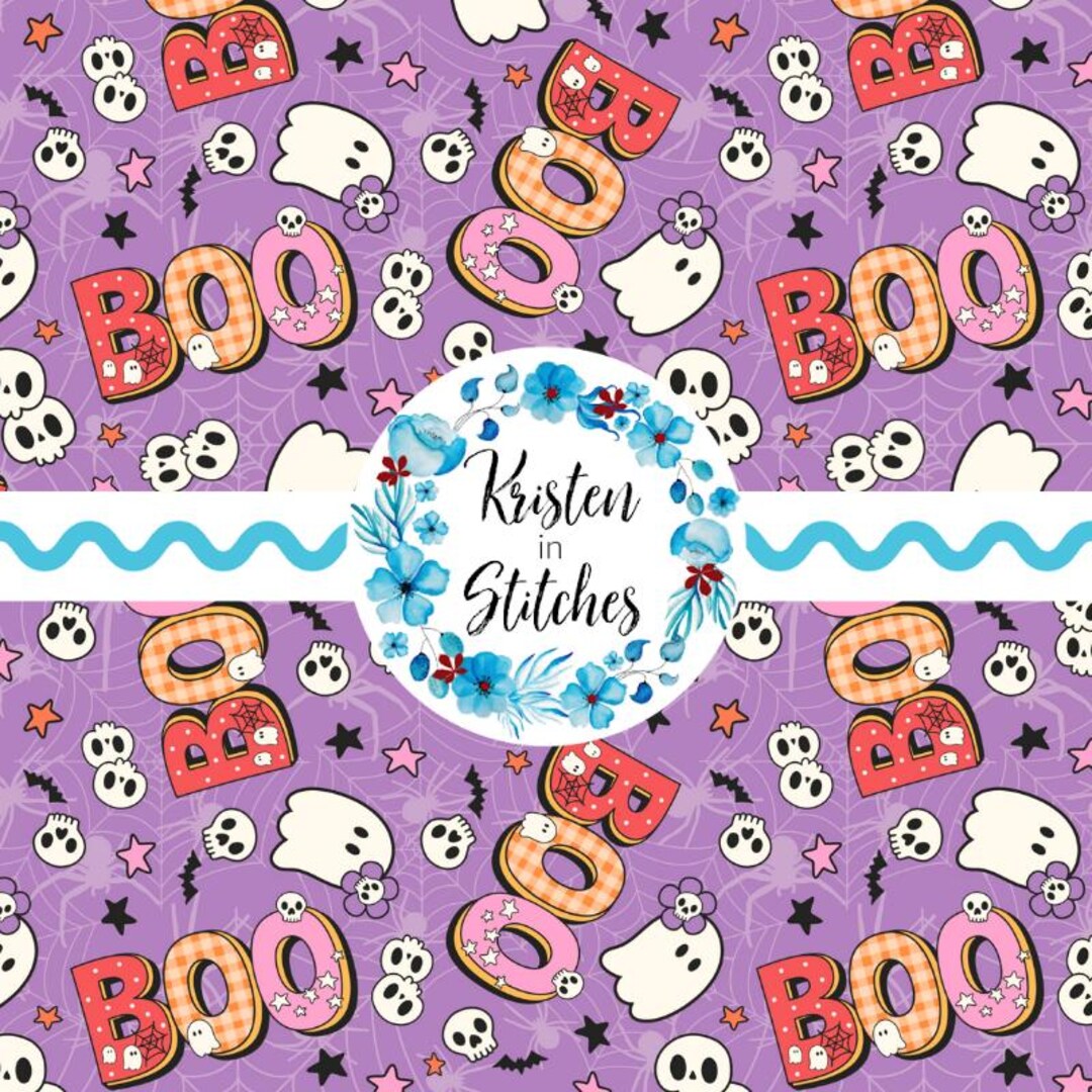 Boo Friendly Halloween Girly Ghosts Seamless Pattern, Digital File ...