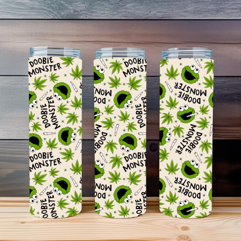 Doobie Monster Skinny Tumbler Wrap, 20 Oz Size, Printable Sublimation ...