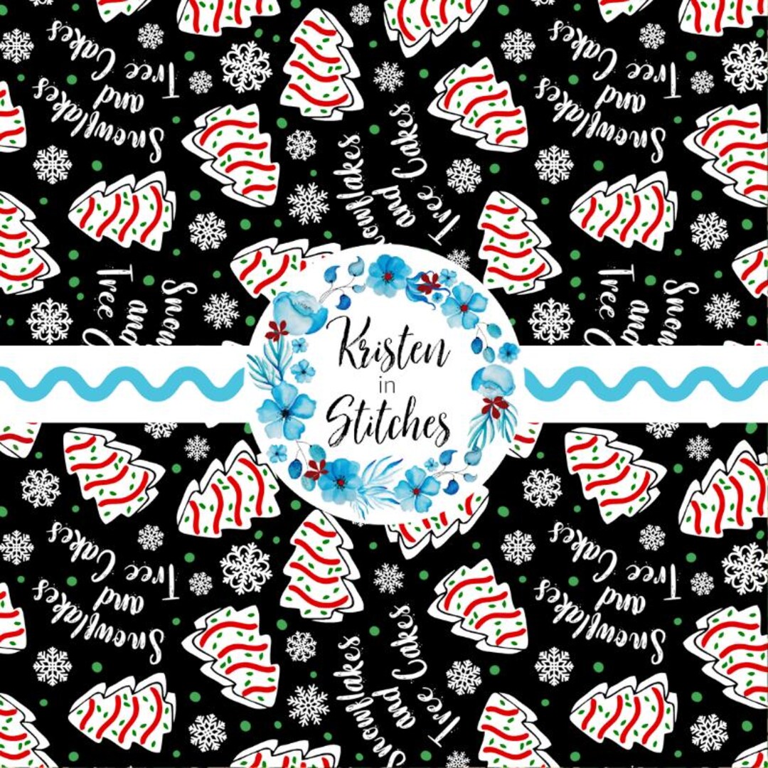 Snowflakes and Tree Cakes Seamless Pattern, Digital File, Instant ...