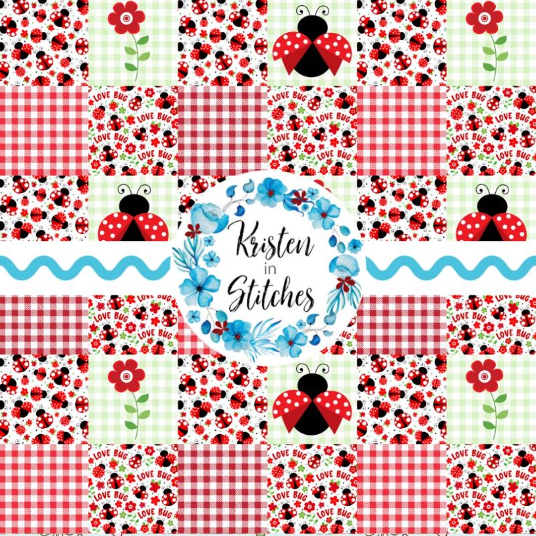 Ladybug Patchwork Seamless Pattern, Digital PNG File, DIY Printable ...
