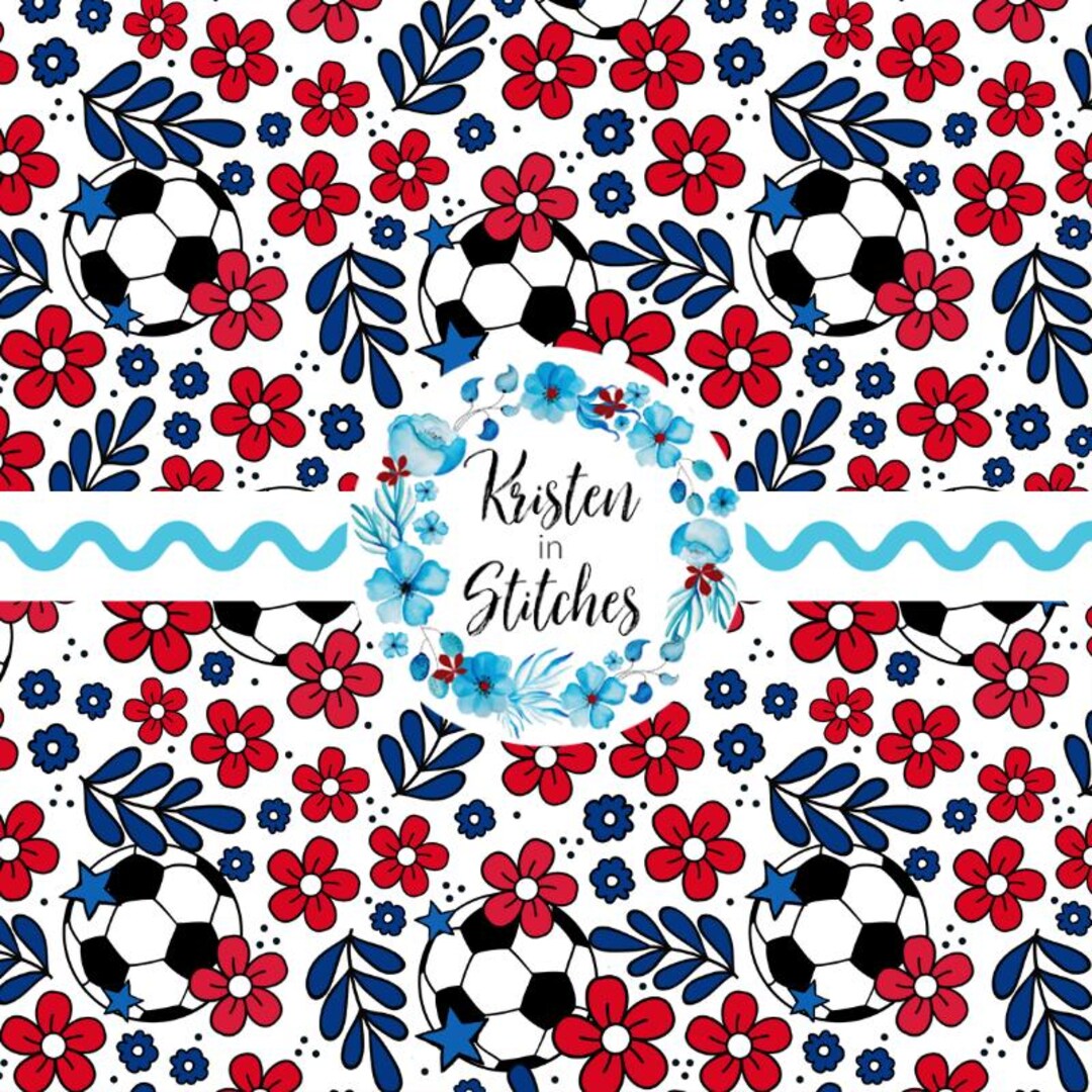 Team Spirit Soccer Floral Seamless Pattern, PNG Digital File, DIY ...