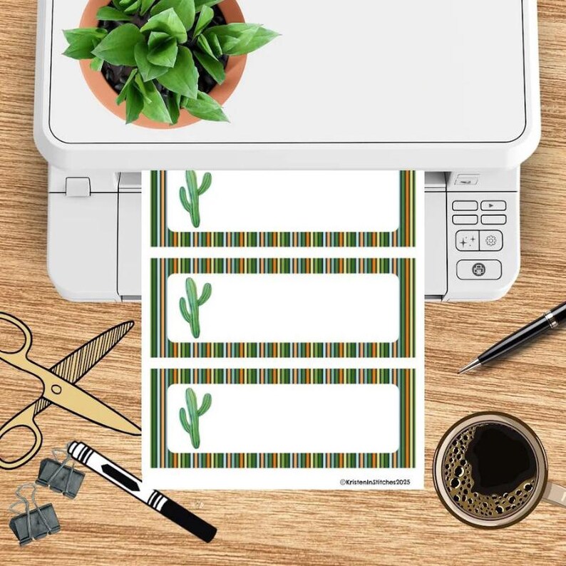 Printable Student Name Tags, Desert Southwest Cactus, Classroom Cubby ...