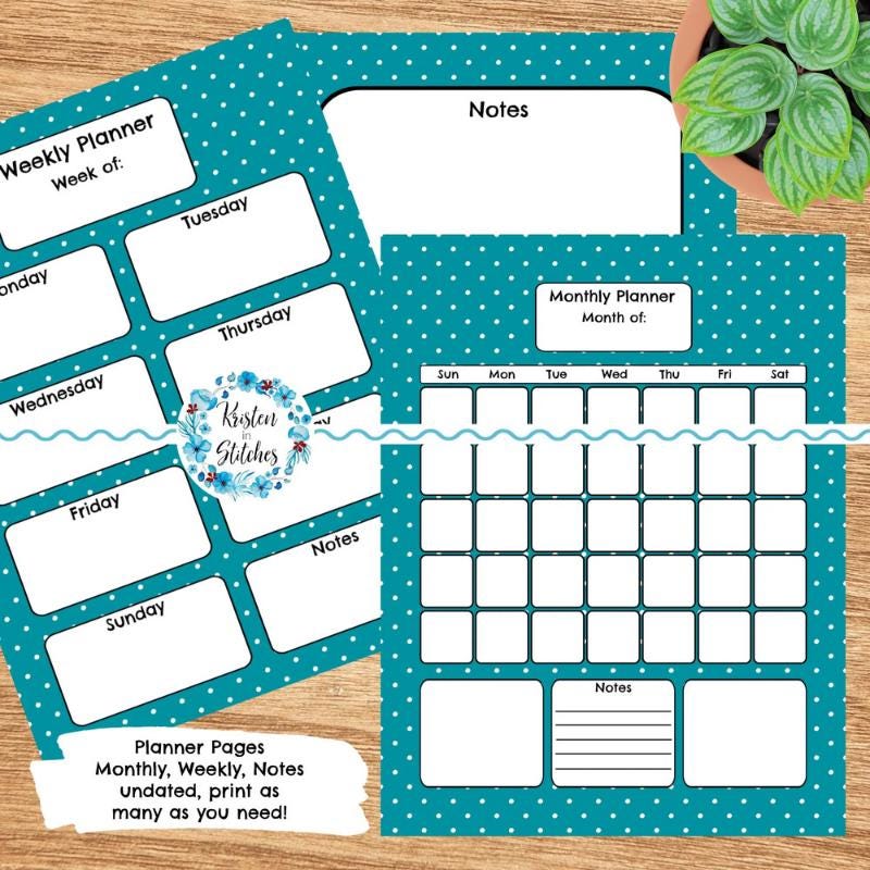 Printable Planner Set, 16 Page Editable Binder, Inserts Stickers, Front ...