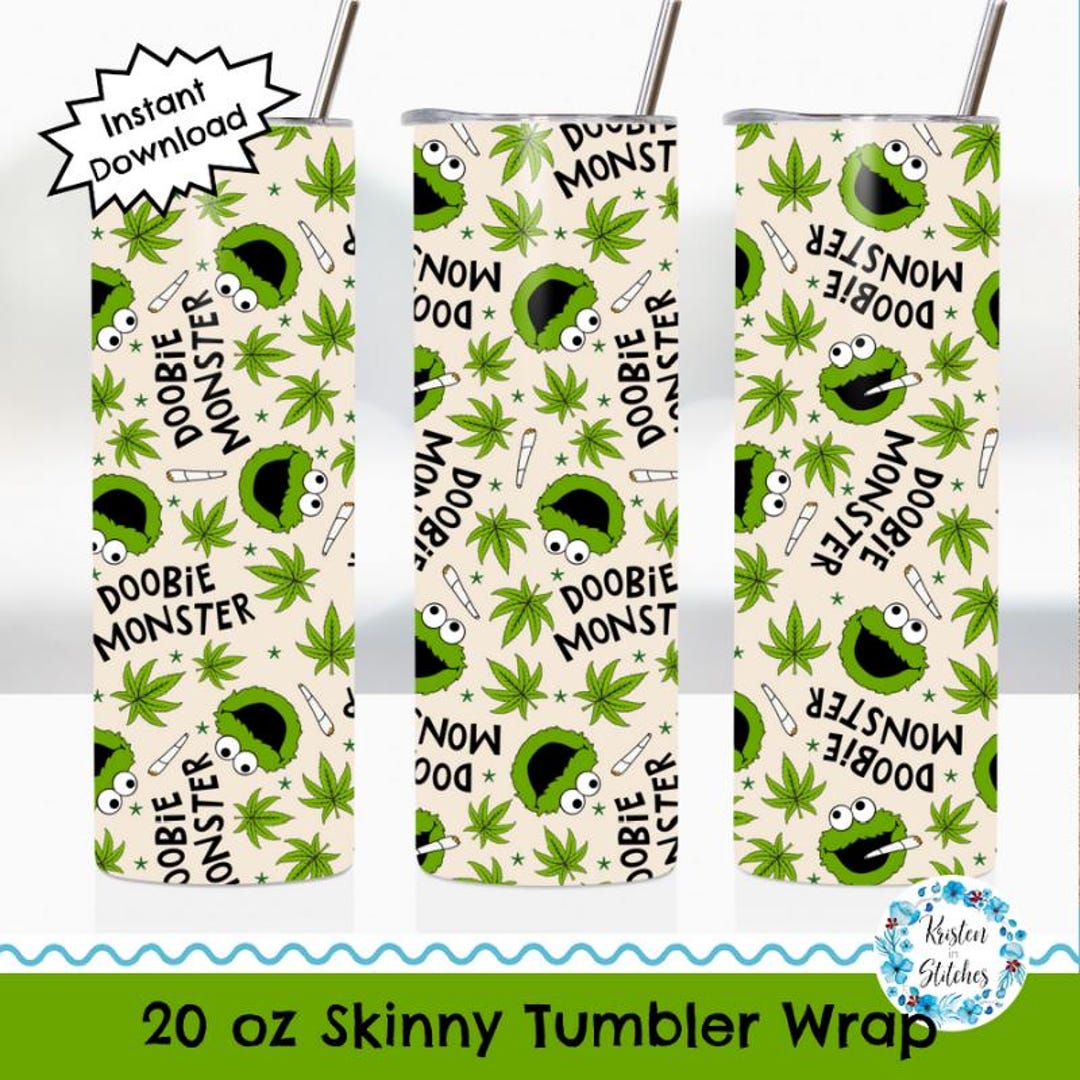Doobie Monster Skinny Tumbler Wrap, 20 Oz Size, Printable Sublimation ...