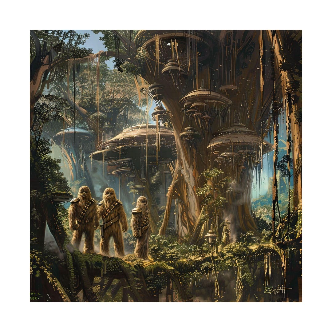 Wookiees on Kashyyyk, Star Wars, Poster, Sci Fi, Jungle, Forest, Nature ...